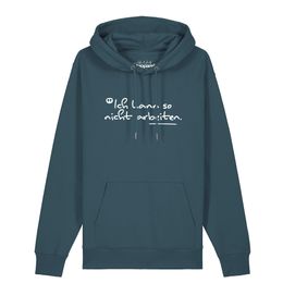Watapparel Sweatshirt 'Ich kann so nicht arbeiten' Herren Gr&ouml;&szlig;e XS petrol / wei&szlig;