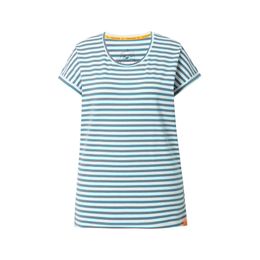 Lauras&oslash;n Shirt Damen Gr&ouml;&szlig;e M blau / braun / gelb / wei&szlig;