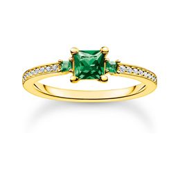 Thomas Sabo Ring Damen Gr&ouml;&szlig;e 60 gold / gr&uuml;n