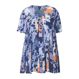Ulla Popken Tunika Damen Gr&ouml;&szlig;e L/XL blau / lavendel / orange