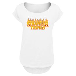F4NT4STIC T-Shirt 'Stranger Things Fire Logo Women Netflix TV Series' Damen Gr&ouml;&szlig;e XL gelb / rot / wei&szlig;