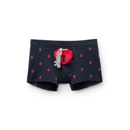 Iuman Intimissimi Uomo Boxer 'Heart Padlock Soft Toy Valentine' Herren Gr&ouml;&szlig;e XL nachtblau / grau / rot