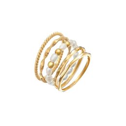 Elli Ring Damen Gr&ouml;&szlig;e 52 gold / perlwei&szlig;