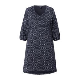 Ulla Popken Kleid Damen Gr&ouml;&szlig;e 50/52 taubenblau / schwarz Winterkleid