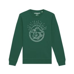 Watapparel Sweatshirt 'Natur ist sch&ouml;n' Herren Gr&ouml;&szlig;e 4XL dunkelgr&uuml;n / wei&szlig;