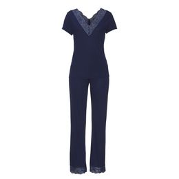 Lascana Pyjama Damen Gr&ouml;&szlig;e XXS/XS dunkelblau Winterkleid