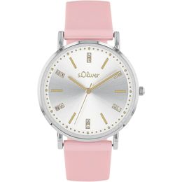 s.Oliver Uhr Damen Gr&ouml;&szlig;e One Size gold / pastellpink / silber