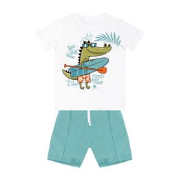 Denokids Set 'Beach Croco' Jungen Gr&ouml;&szlig;e 122 blau