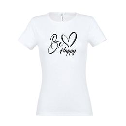 RMK Shirt 'Be Happy' Damen Gr&ouml;&szlig;e XL wei&szlig;