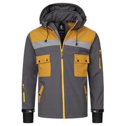 Rock Creek Outdoorjacke Herren Gr&ouml;&szlig;e L dunkelgelb / grau / dunkelgrau