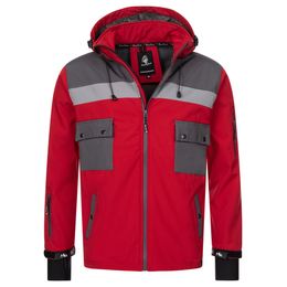 Rock Creek Outdoorjacke Herren Gr&ouml;&szlig;e 5XL grau / dunkelgrau / rot / schwarz