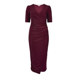 Apricot Foil Sparkle Ruched Midi Dress ' ' Damen Gr&ouml;&szlig;e 38 burgunder Winterkleid