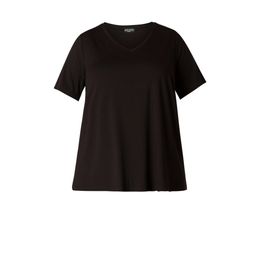 Base Level Curvy T-Shirt 'Alba' Damen Gr&ouml;&szlig;e 5XL schwarz
