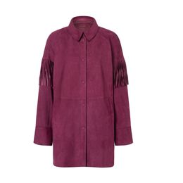 Werner Christ Leder-Overshirt 'Candy T' Damen Gr&ouml;&szlig;e L aubergine