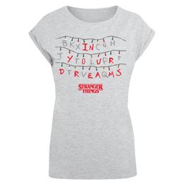 F4NT4STIC T-Shirt 'Stranger Things In Your Dreams Netflix TV Series' Damen Gr&ouml;&szlig;e 5XL grau / rot / schwarz