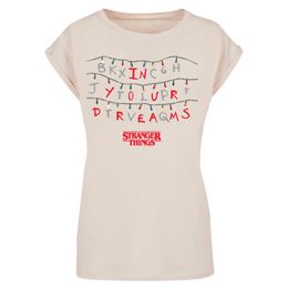 F4NT4STIC T-Shirt 'Stranger Things In Your Dreams Netflix TV Series' Damen Gr&ouml;&szlig;e S sand / grau / anthrazit / rot