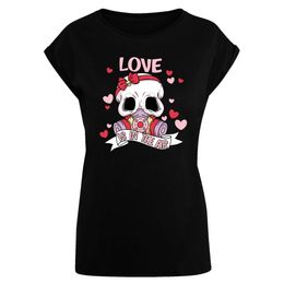 F4NT4STIC T-Shirt 'Anti Valentinstag LOVE is in the air' Damen Gr&ouml;&szlig;e XXL hellpink / schwarz / wei&szlig;