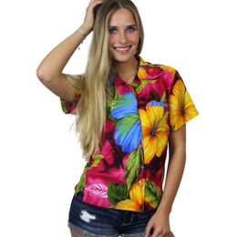 King Kameha Bluse 'Big Flower' Damen Gr&ouml;&szlig;e XXL pink