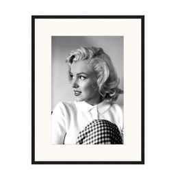 Liv Corday Bild 'Marylin Monroe' Herren Gr&ouml;&szlig;e 30x40 hellgrau / dunkelgrau / schwarz / wei&szlig;