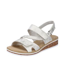 Rieker Sandale Damen Gr&ouml;&szlig;e 37 beige / silber