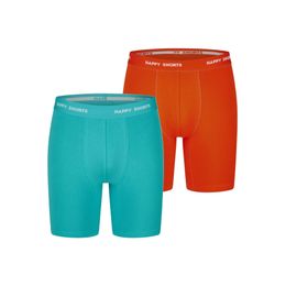 Happy Shorts Boxershorts Herren Gr&ouml;&szlig;e XL t&uuml;rkis / orangerot