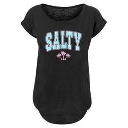 F4NT4STIC T-Shirt 'Beach Summer Vacation Salty' Damen Gr&ouml;&szlig;e M aqua / pink / schwarz