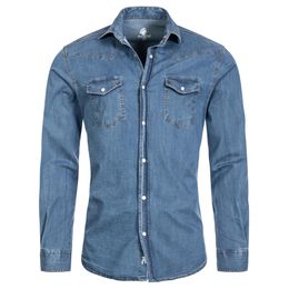 Rock Creek Hemd Herren Gr&ouml;&szlig;e L blue denim