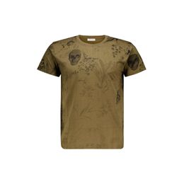 Deeluxe T-Shirt 'BOTANICAL' Herren Gr&ouml;&szlig;e M anthrazit / oliv
