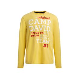 CAMP DAVID Shirt Herren Gr&ouml;&szlig;e S gelb / rot / wei&szlig;
