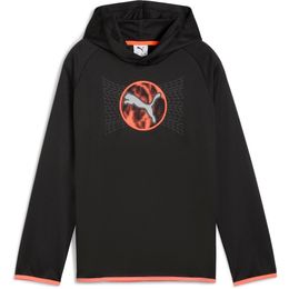 Puma Sweatshirt 'ACTIVE SPORTS' M&auml;dchen Gr&ouml;&szlig;e 128 dunkelgrau / hellorange / schwarz