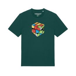Watapparel T-Shirt ' Pixel Zauberw&uuml;rfel ' Herren Gr&ouml;&szlig;e XL dunkelgr&uuml;n / mischfarben