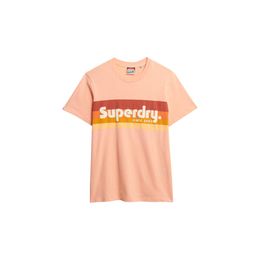 Superdry & Co T-Shirt Herren Gr&ouml;&szlig;e M orange / rosa / rot / wei&szlig;