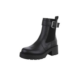 Ital-Design Stiefelette Damen Gr&ouml;&szlig;e 41 schwarz Winterschuhe
