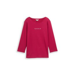 Tom Tailor Shirt Damen Gr&ouml;&szlig;e L fuchsia / wei&szlig;