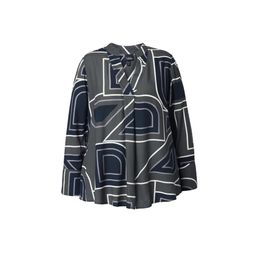 Ulla Popken Bluse Damen Gr&ouml;&szlig;e XXL/XXXL marine / anthrazit / wei&szlig;