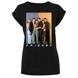 F4NT4STIC T-Shirt 'Friends Group Photo' Damen Gr&ouml;&szlig;e L lavendel / hellorange / schwarz / wei&szlig;