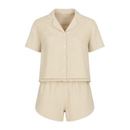 C&city Set: Bluse und Shorts Damen Gr&ouml;&szlig;e M beige