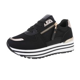 Ital-Design Sneaker low Damen Gr&ouml;&szlig;e 37 schwarz / wei&szlig;
