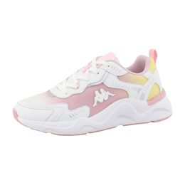 Kappa Sneaker Damen Gr&ouml;&szlig;e 42 pastellgelb / rosa / wei&szlig;