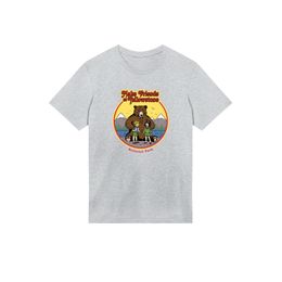 F4NT4STIC T-Shirt 'US National Parks Make Friends At Yellowstone' Herren Gr&ouml;&szlig;e L braun / gelb / graumeliert / rot