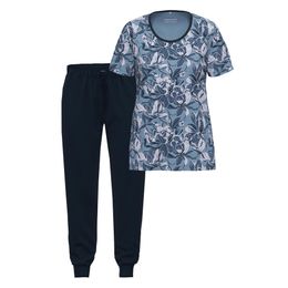 Ammann Pyjama 'Night & Home' Damen Gr&ouml;&szlig;e 4XL blau Winterkleid