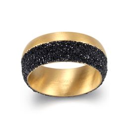 Kingka Ring Damen Gr&ouml;&szlig;e 58 gold / schwarz