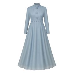 Modamihram Kleid Damen Gr&ouml;&szlig;e 38 taubenblau Winterkleid