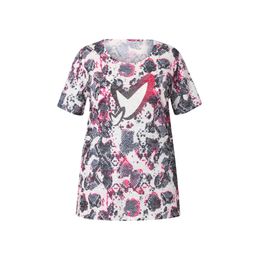 MIAMODA Shirt Damen Gr&ouml;&szlig;e XL dunkelgrau / pink / wei&szlig;