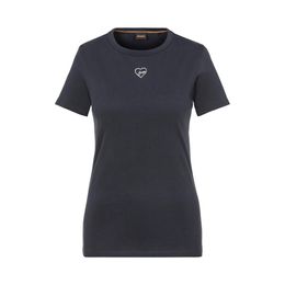 BOSS T-Shirt 'C_Elogo_21' Damen Gr&ouml;&szlig;e XL dunkelblau / wei&szlig;