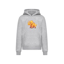 F4NT4STIC Sweatshirt 'S&uuml;&szlig;er Triceratops Dinosaurier' M&auml;dchen Gr&ouml;&szlig;e 134/140 braun / curry / hellgelb / hellgrau