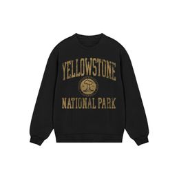 F4NT4STIC Sweatshirt 'US National Parks Yellowstone Wyoming' Herren Gr&ouml;&szlig;e S gelb / schwarz