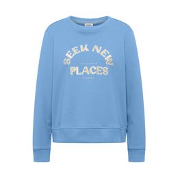 Cecil Sweatshirt Damen Gr&ouml;&szlig;e M hellblau / gelb