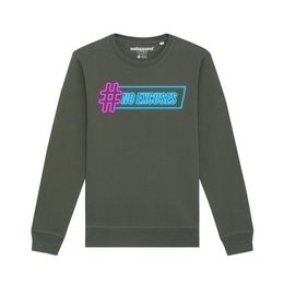Watapparel Sweatshirt ' No Excuses ' Herren Gr&ouml;&szlig;e XXXL neonblau / gr&uuml;n / neonpink