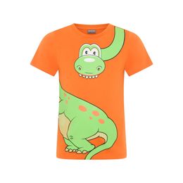 Kidsworld T-Shirt Jungen Gr&ouml;&szlig;e 104/110 khaki / pastellgr&uuml;n / dunkelorange / schwarz